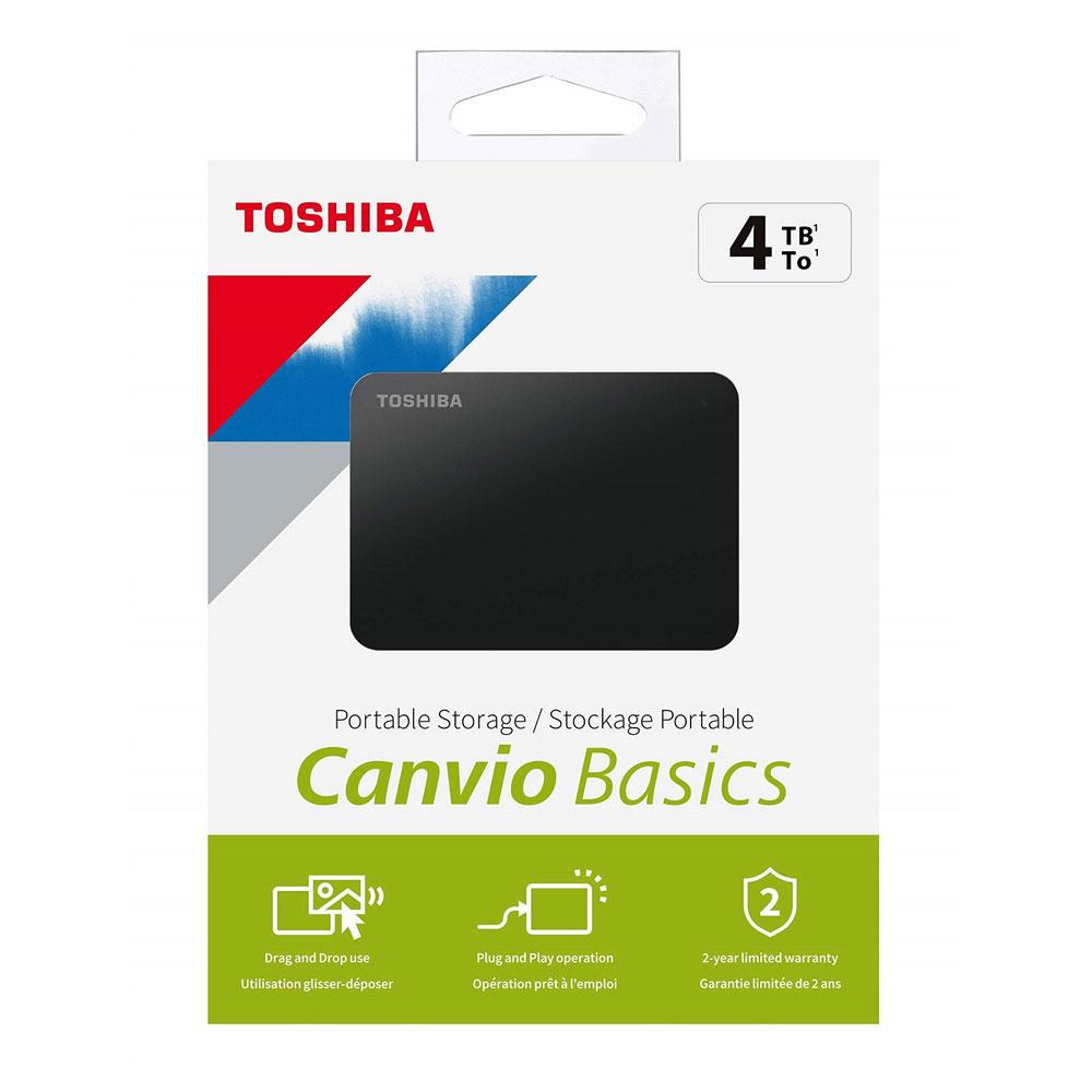 TECNOGLOBAL - Disco Duro Toshiba 4TB Externo Canvio Basics Black