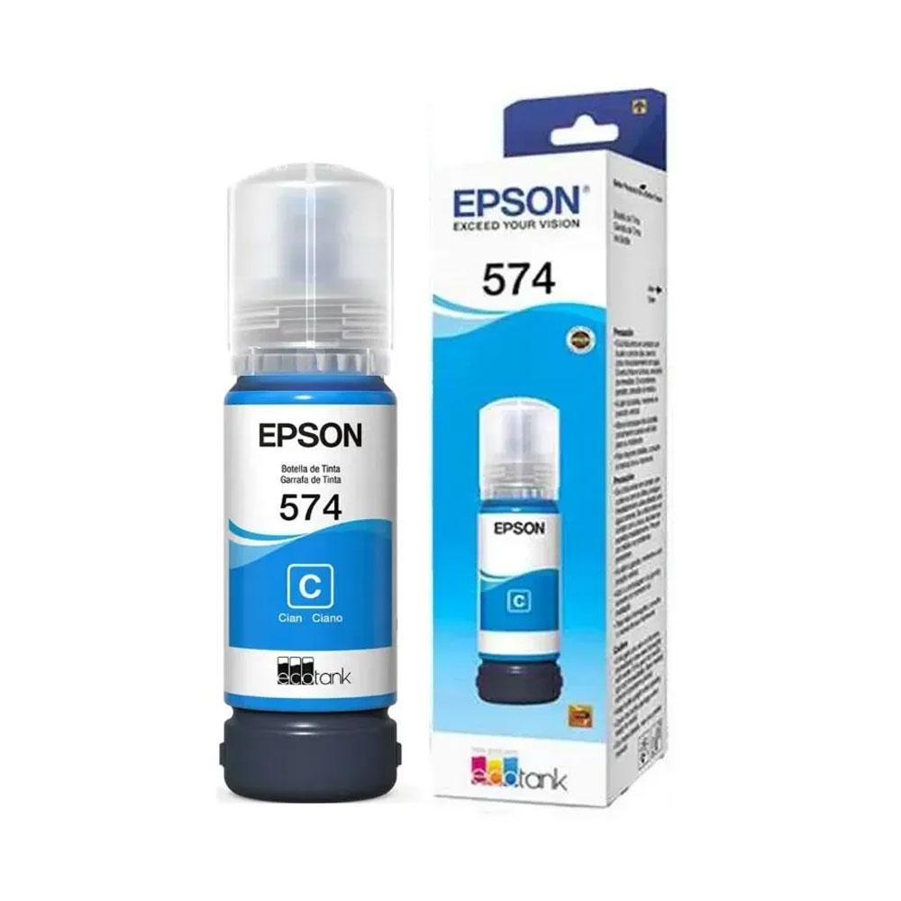 TECNOGLOBAL - Tinta Botella de Cyan Epson T574