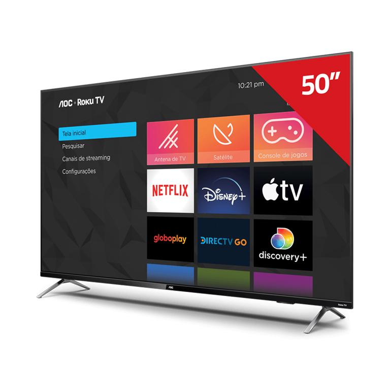 TECNOGLOBAL - Televisor AOC Roku TV LED 50” UHD 4K Smart TV